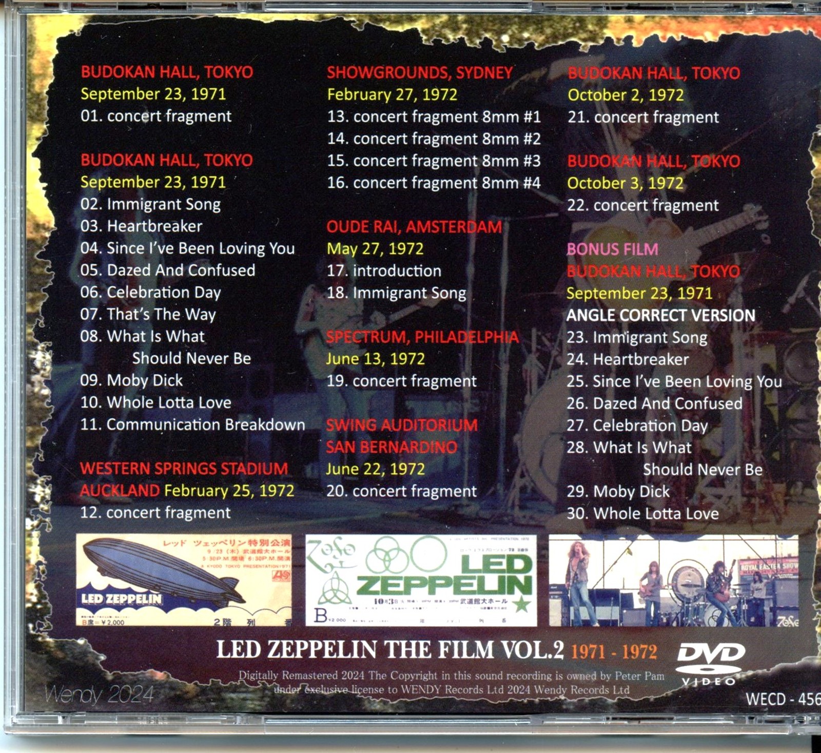 Led Zeppelin - The Film Vol. 2 1971 - 1972 ( 1 DVD ) ( WENDY ) ( TV ...