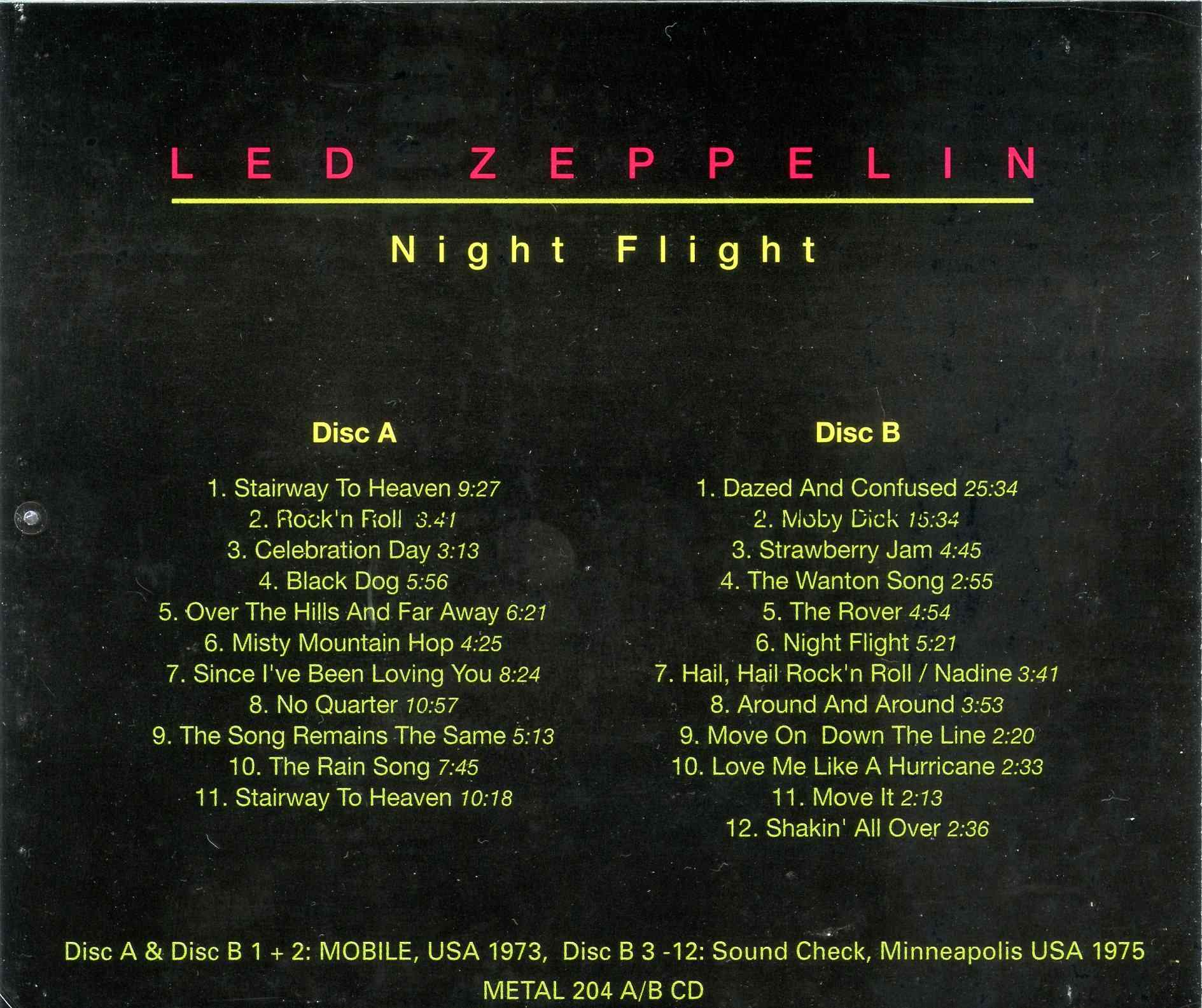 Led Zeppelin - Night Flight ( 2 CD SET ) ( Mobile, USA, 1973 - Sound ...