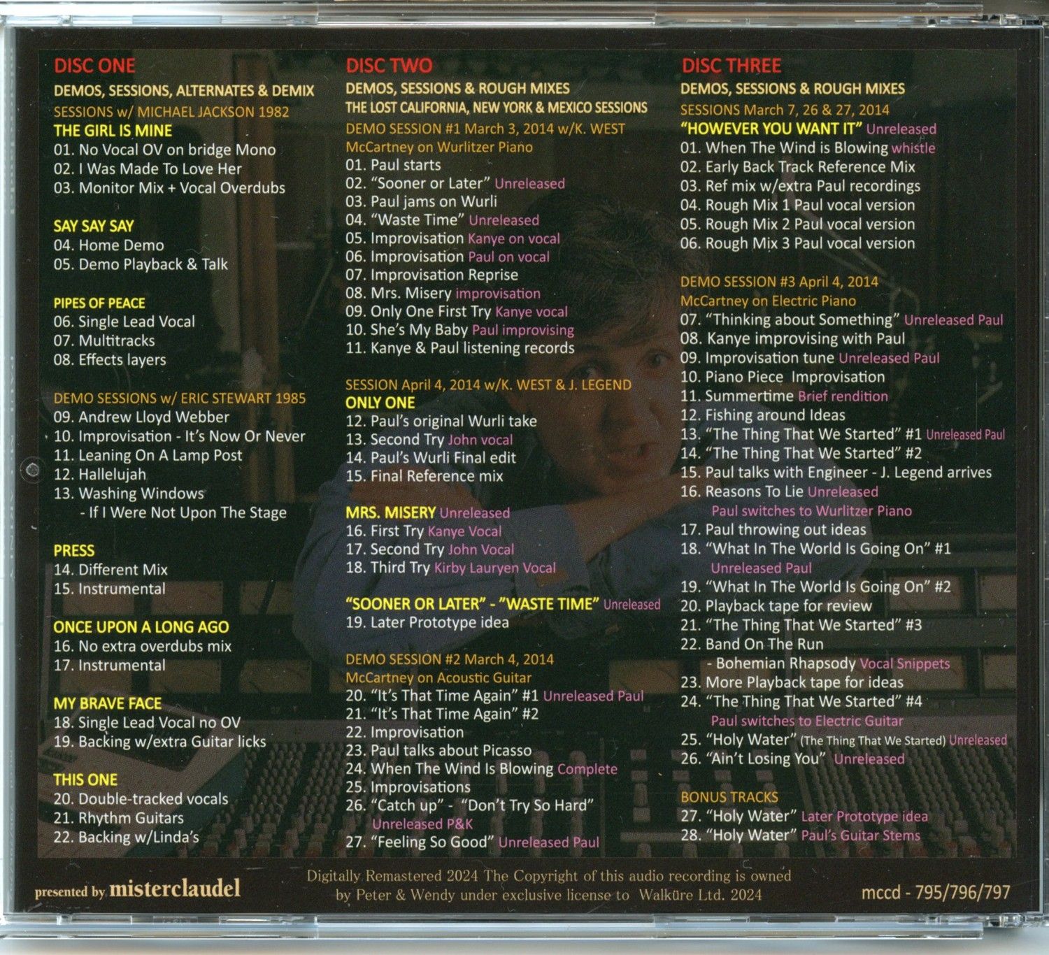 PAUL McCARTNEY - Recording Vault Underdubbed Vol. 2 ( 3 CD SET ) ( 2024 Misterclaudel ) ( Demos ...