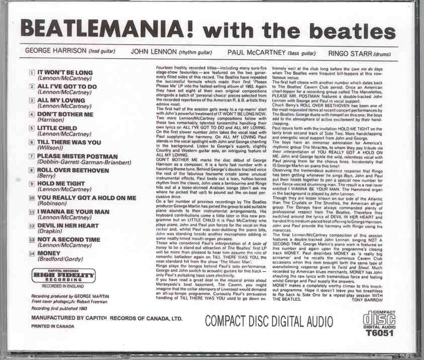 The Beatles - Beatlemania ! With The Beatles ( Canadian Capitol Release ...
