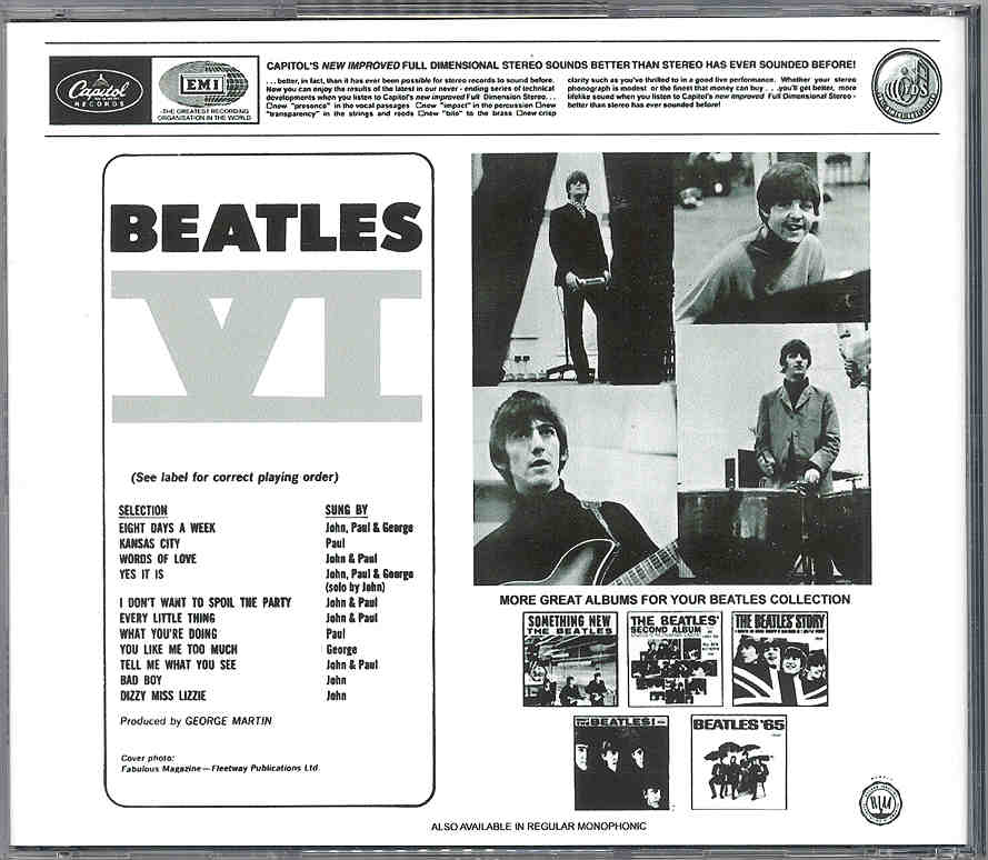 The Beatles - Beatles VI ( US Capitol STEREO ) - Thecdbunker