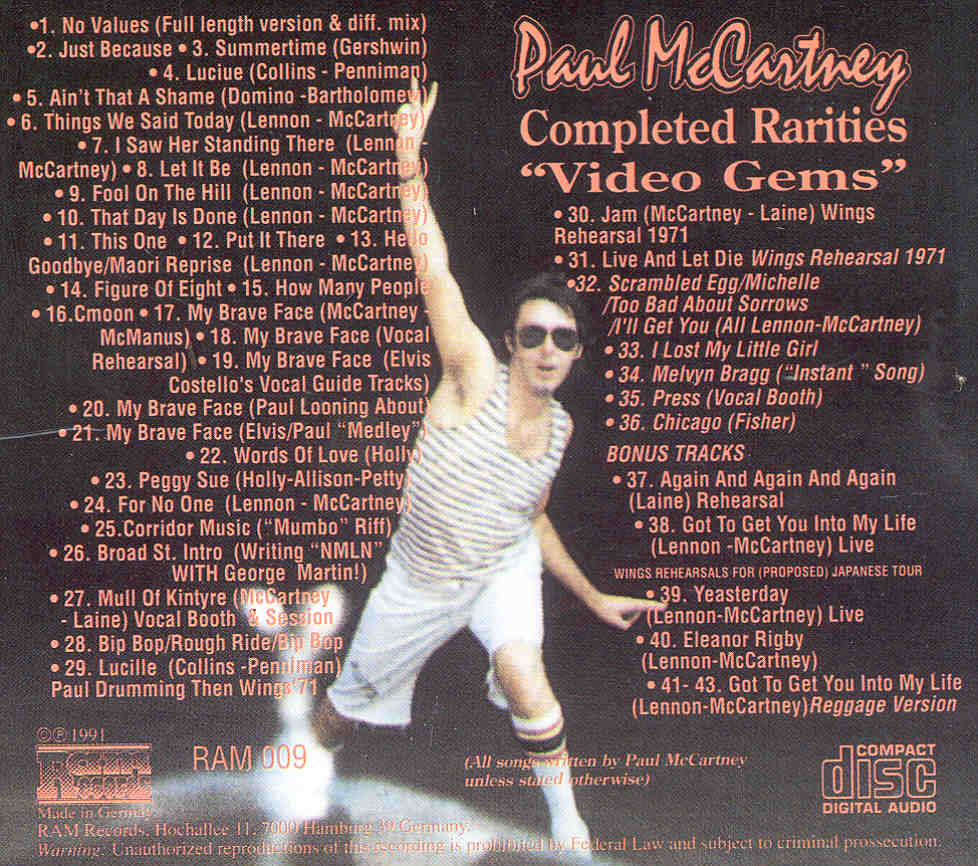Paul McCartney - Completed Rarities " Video Gems " - Thecdbunker