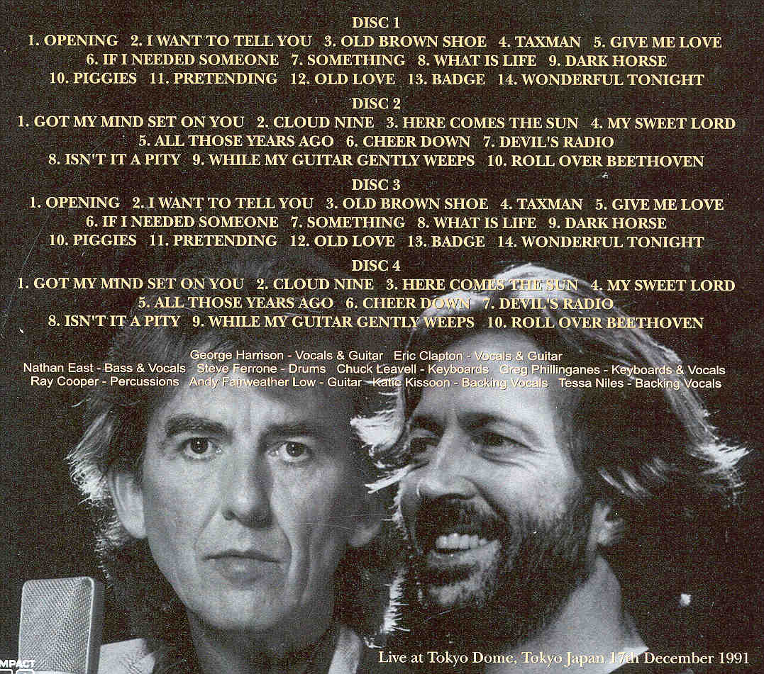 George Harrison - His Majesty ( with Eric Clapton ) ( 4 CD SET ) ( Tokio Dome , Dec 17th , 1991 ...