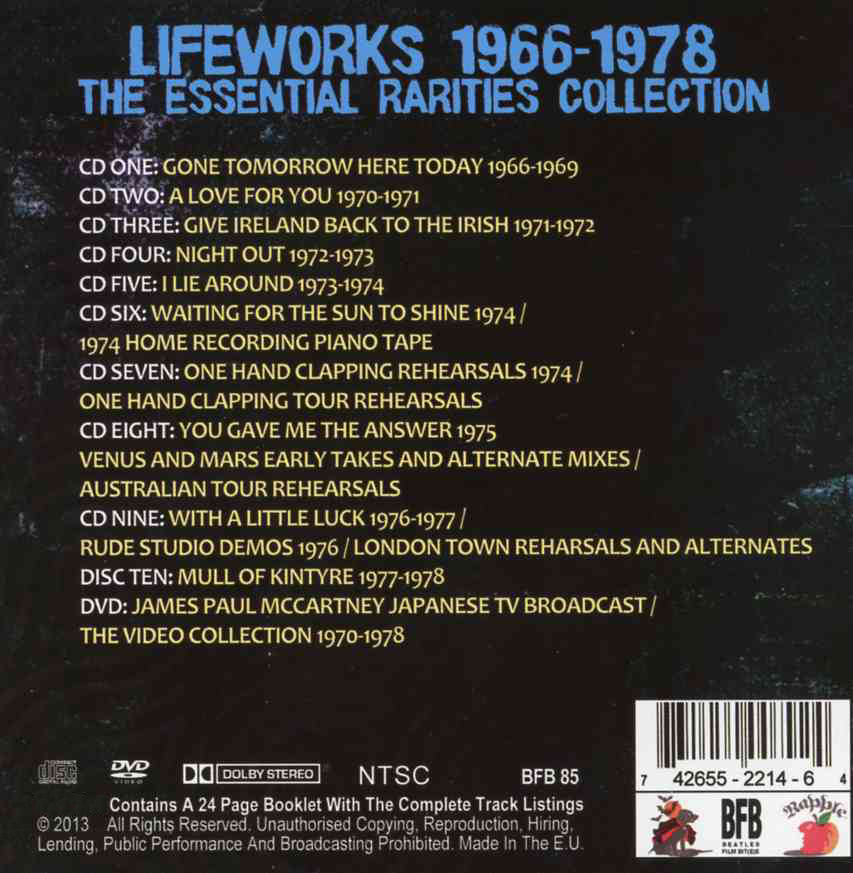 Paul McCartney - Lifeworks 1966-1978 ( 10 CD + 1 DVD + 24 Pages Booklet ) ( The Essential ...