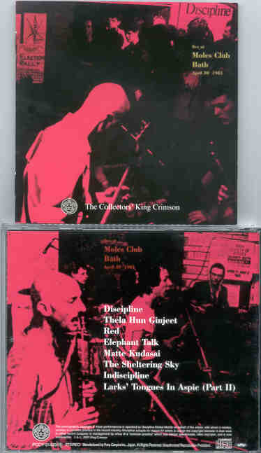King Crimson - Live at Moles Club , Bath ( April 30th 1981 ) - Thecdbunker