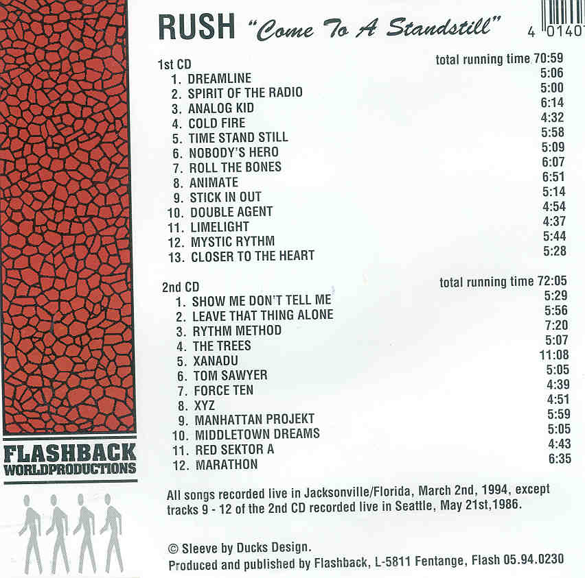 Rush - Come To A Standstill ( Jacksonville , Florida , USA , 1994 ...