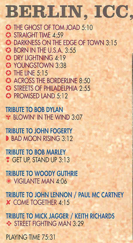 Bruce Springsteen - Solo Acoustic Return Tour - Thecdbunker