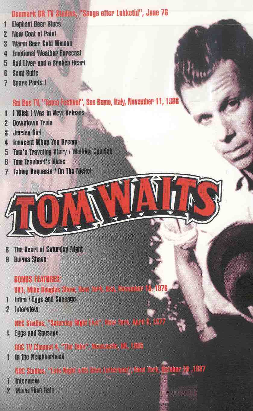 DVD Tom Waits - Songs After Closing Time ( Rare takes from various ...