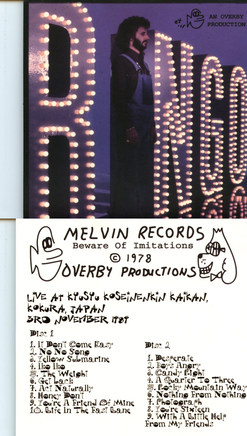 Ringo Starr - Ringo Live at Kokura , Japan ( 2 CD SET ) ( Melvin ...