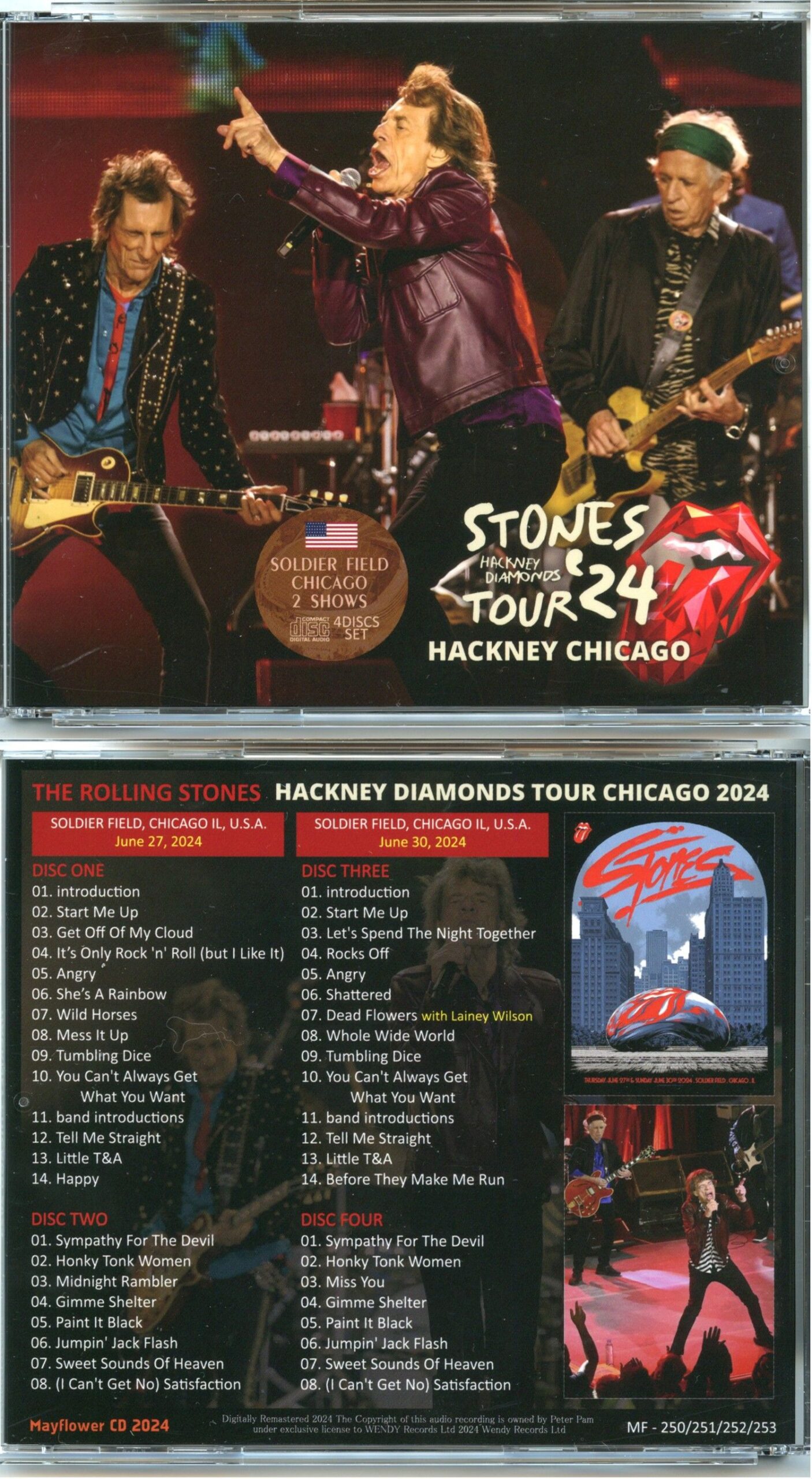 THE ROLLING STONES - Hackney Chicago 2024 ( 4 CD SET ) ( MAYFLOWER ...