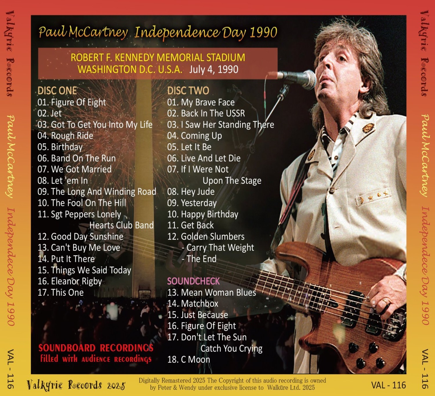 Paul McCartney - Independance Day 1990 ( 2 CD ) ( Valkyrie ) ( Robert ...